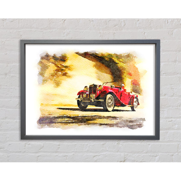 Williston Forge Vintage Car On The Beach - Einzelbildrahmen Kunstdrucke auf Leinwand | Wayfair.de